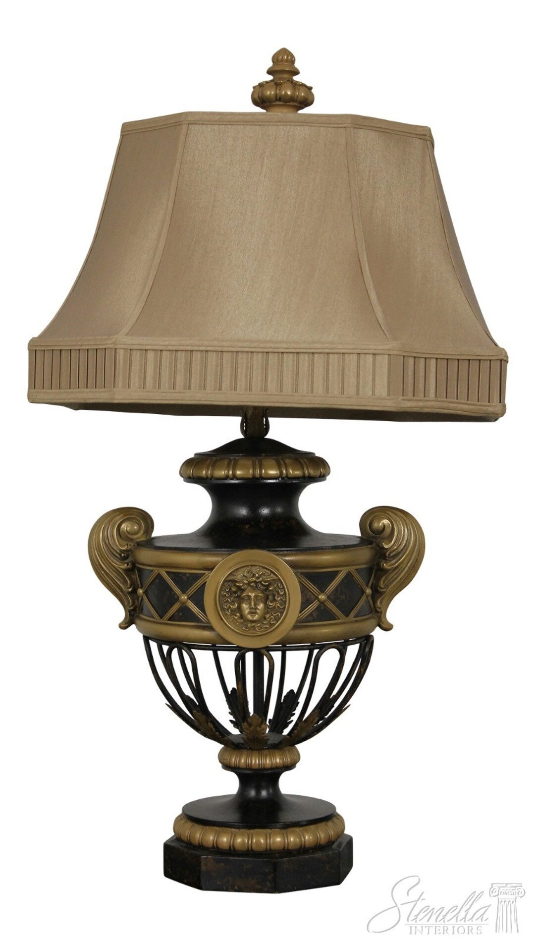 LF56849EC: Large Black & Gold Regency Table Lamp - Etsy