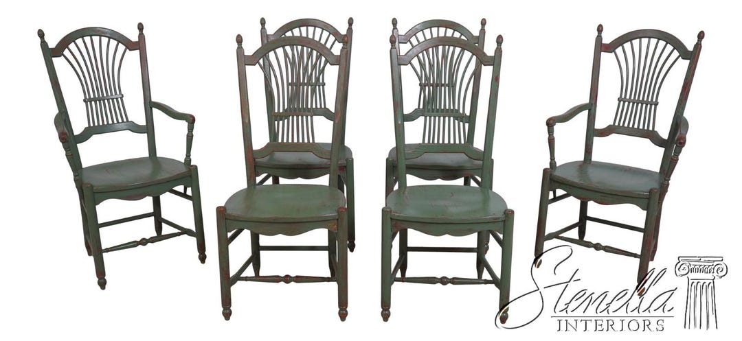 L67969: Set of 6 PENNSYLVANIA HOUSE Country Green Dining Room Chairs - Etsy