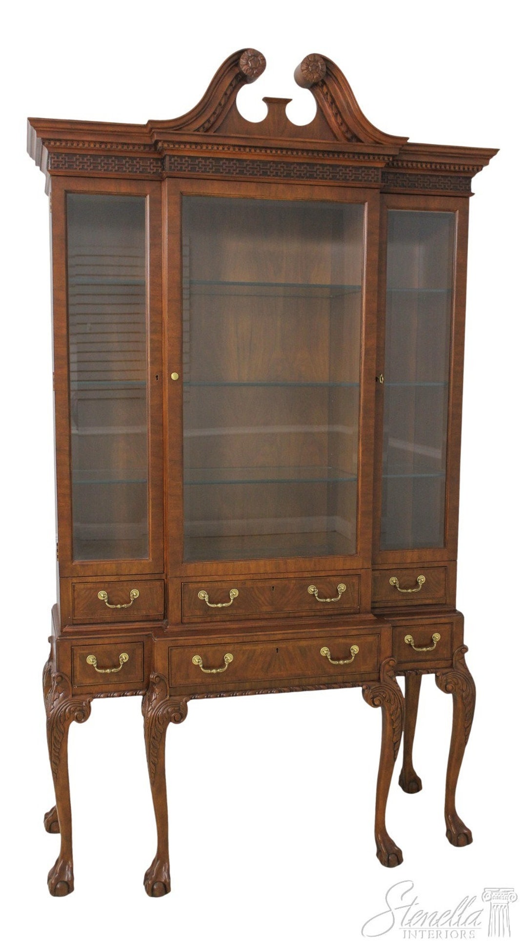 58594EC: BAKER Ball & Claw Foot Walnut China Cabinet - Etsy