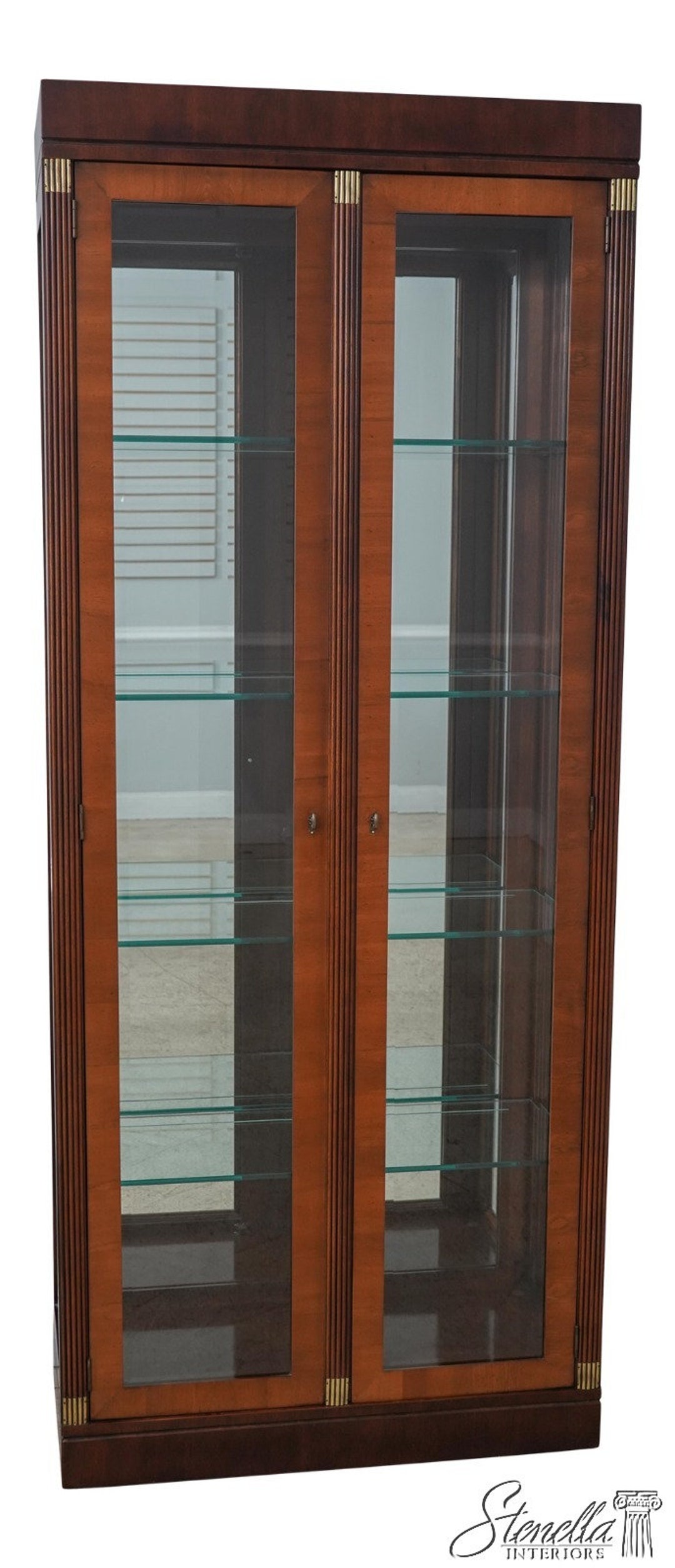 60050EC: Beveled Glass Door Yew Wood Door & Mahogany Display Cabinet - Etsy