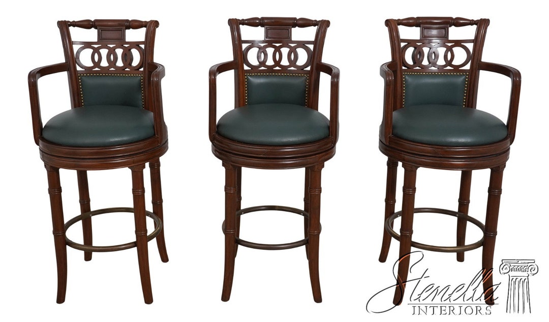 62257EC: Set of 3 Italian Regency Design Counter Bar Chairs - Etsy