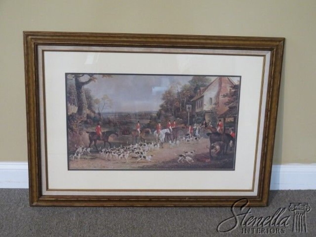 LF44798E: Large Decorative Framed & Matted Hunt Scene Print - Etsy