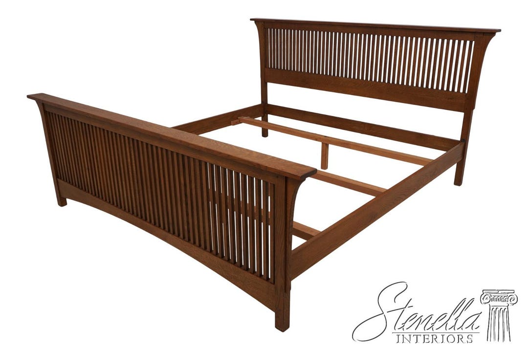 66975: STICKLEY King Size Mission Oak Bed - Etsy