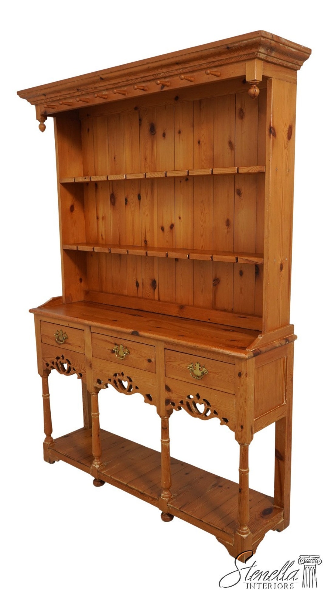 L62768EC: Country Pine Step Back Open Hutch - Etsy