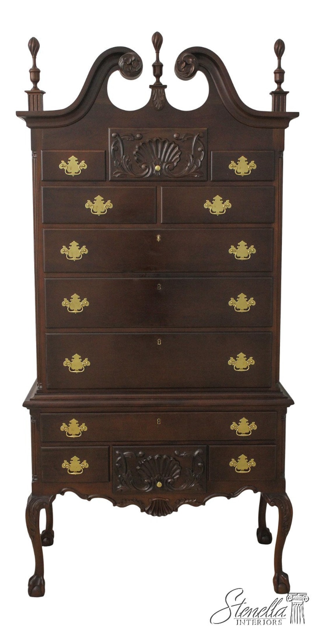 59856EC: CRAFTIQUE 18th C. Style Chippendale Mahogany Highboy - Etsy