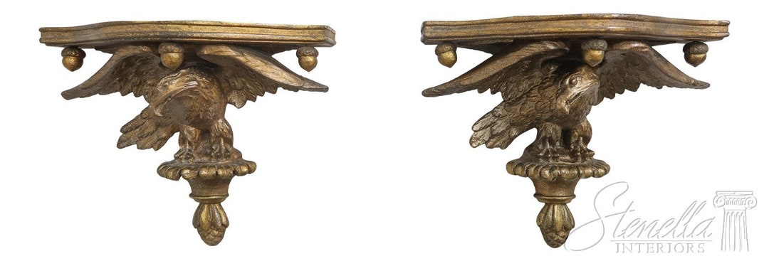 F59174EC: Pair Vintage Plaster Eagle Federal Style Wall Shelves - Etsy