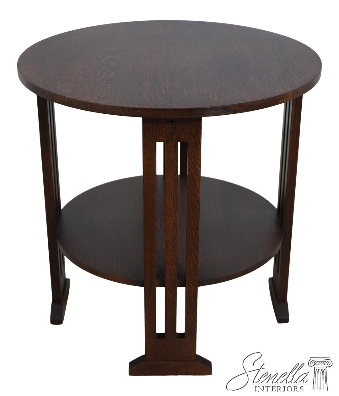 66115EC: STICKLEY Mission Oak Round Lamp Table - Etsy