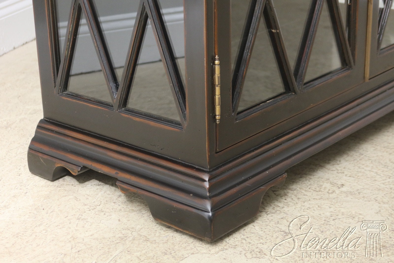 54728EC THEODORE ALEXANDER Distressed Finish Black Curio Cabinet ...