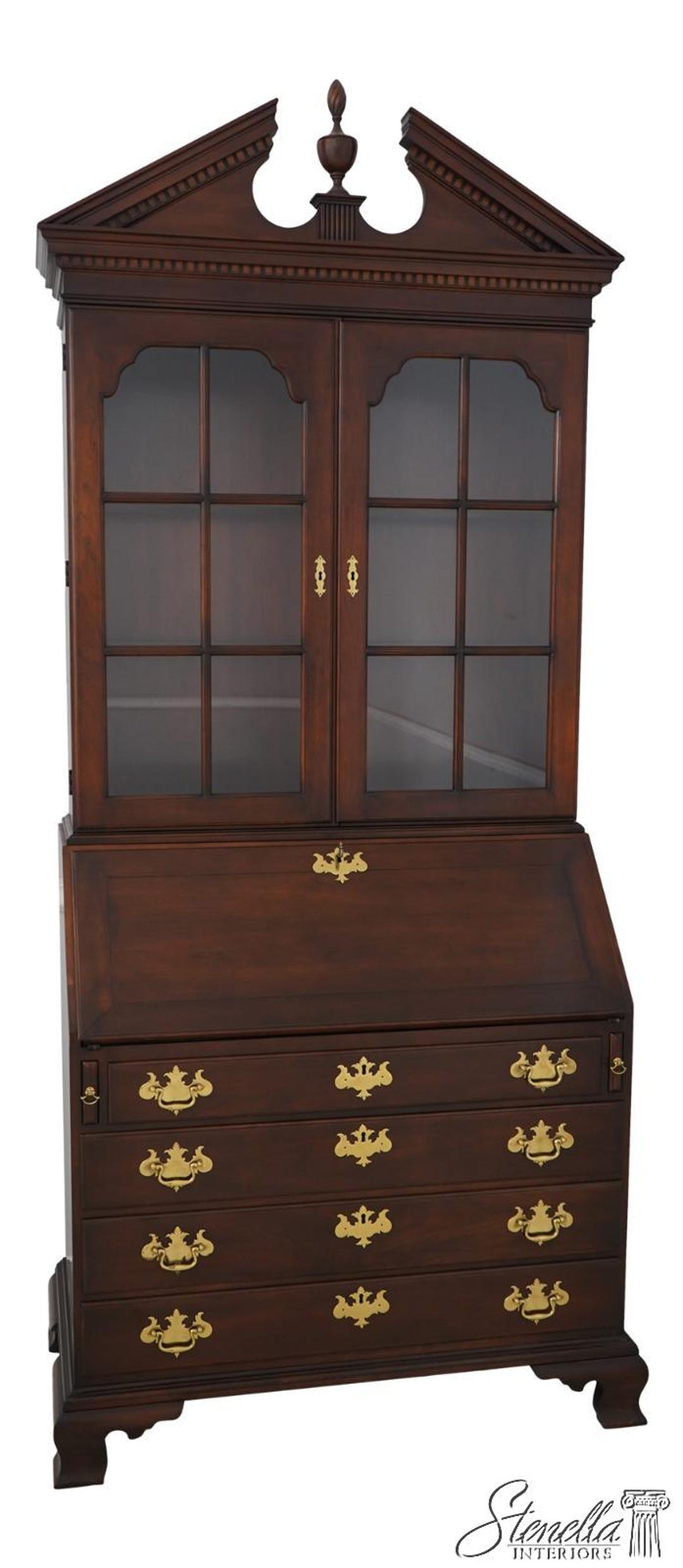 65580: STATTON Old Towne Cherry Secretary Desk W. Bookcase Top - Etsy