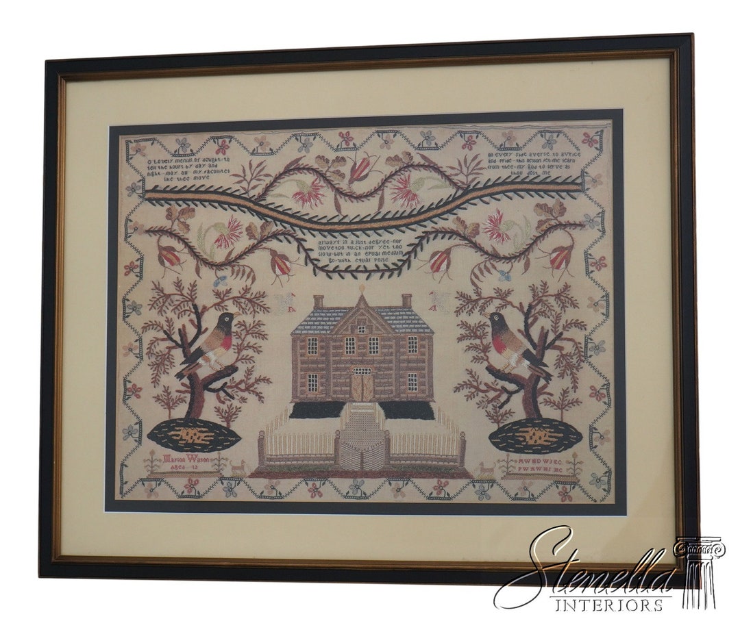 F62469EC: Framed & Matted Early American Style Sampler Print - Etsy