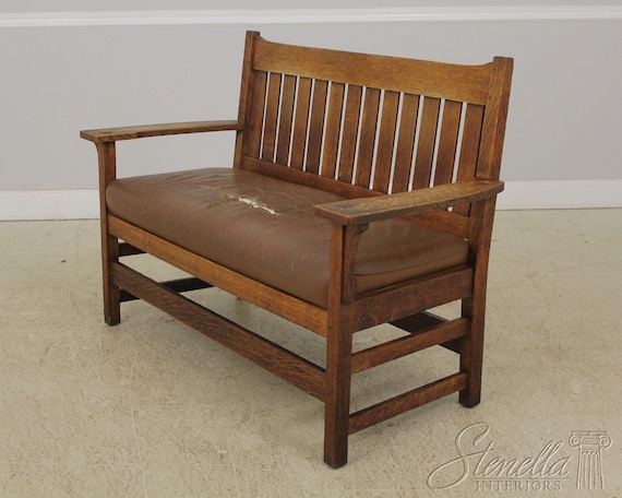 Antique Mission Style Bench Antique Mission Oak Bench 11 For Sale On