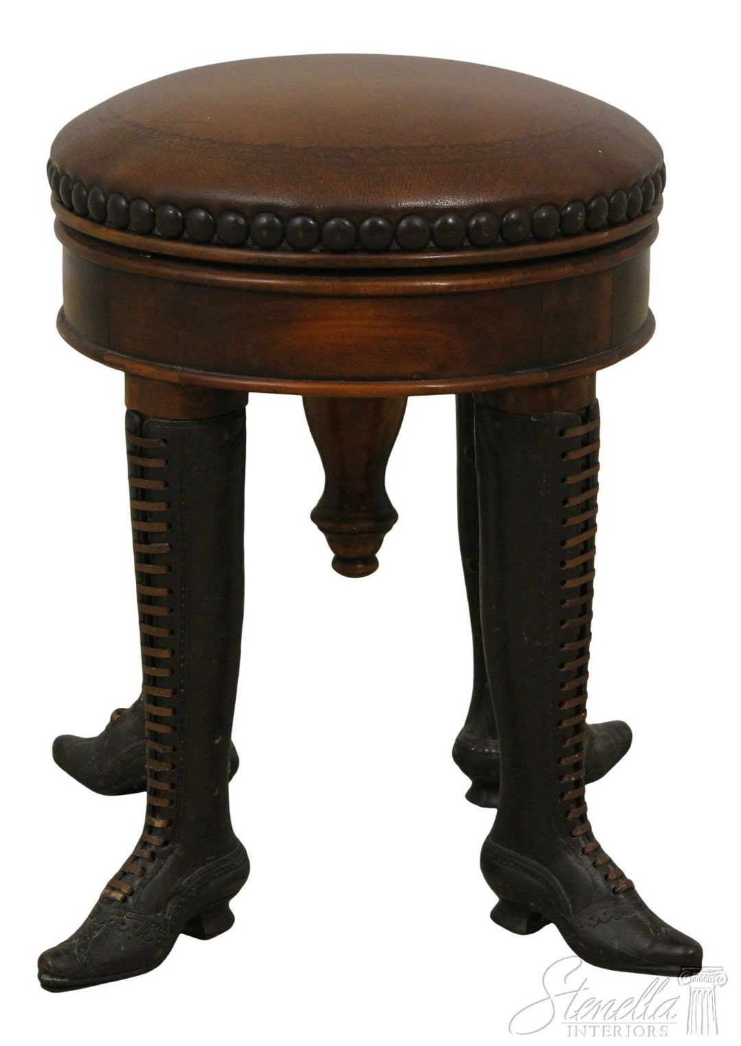 L56832EC: THEODORE ALEXANDER Leather Seat Swivel Stool - Etsy