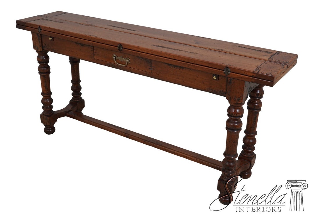 63502EC: Primitive Distressed Flip Top Hall or Console Table - Etsy