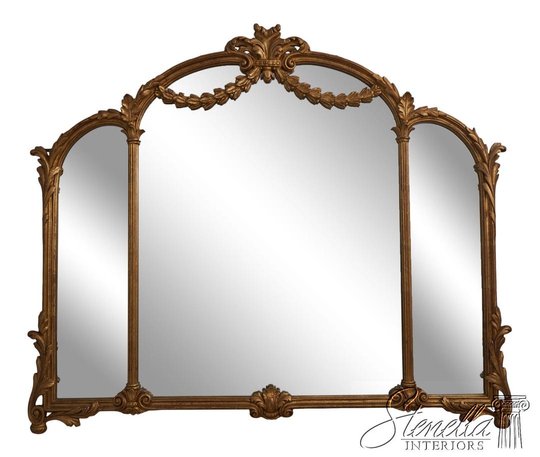 67865: Italian Gold Gilt Finish Horizontal Frame Mirror - Etsy