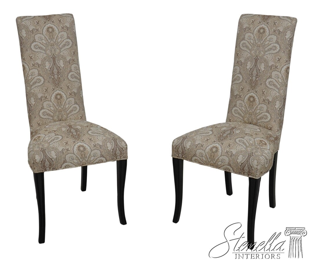 F61109EC: Pair Modern Decorator Narrow Back Upholstered Side Chairs - Etsy