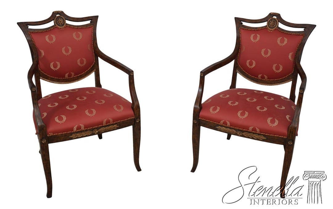 L66585: Pair MINTON SPIDELL Regency Style Upholstered Armchairs - Etsy
