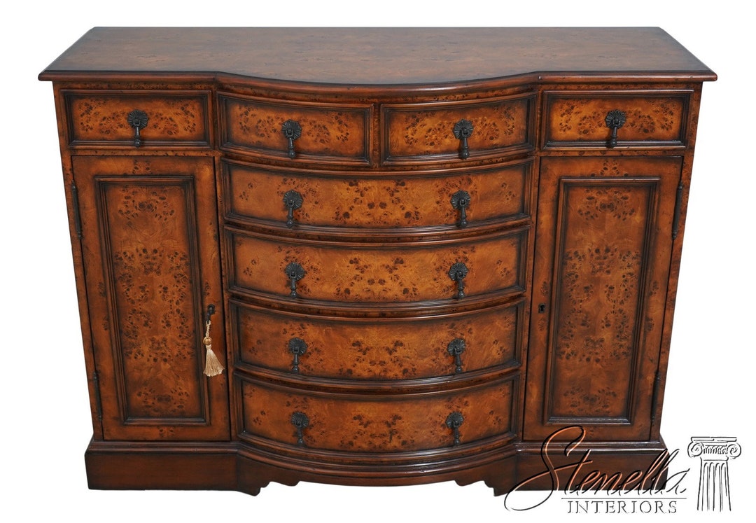 L63494EC: THEODORE ALEXANDER Burl Walnut Console or Server Cabinet - Etsy