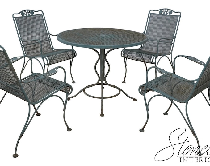Vintage Patio Set Wire Mesh Outdoor Dining Table and Chairs French ...