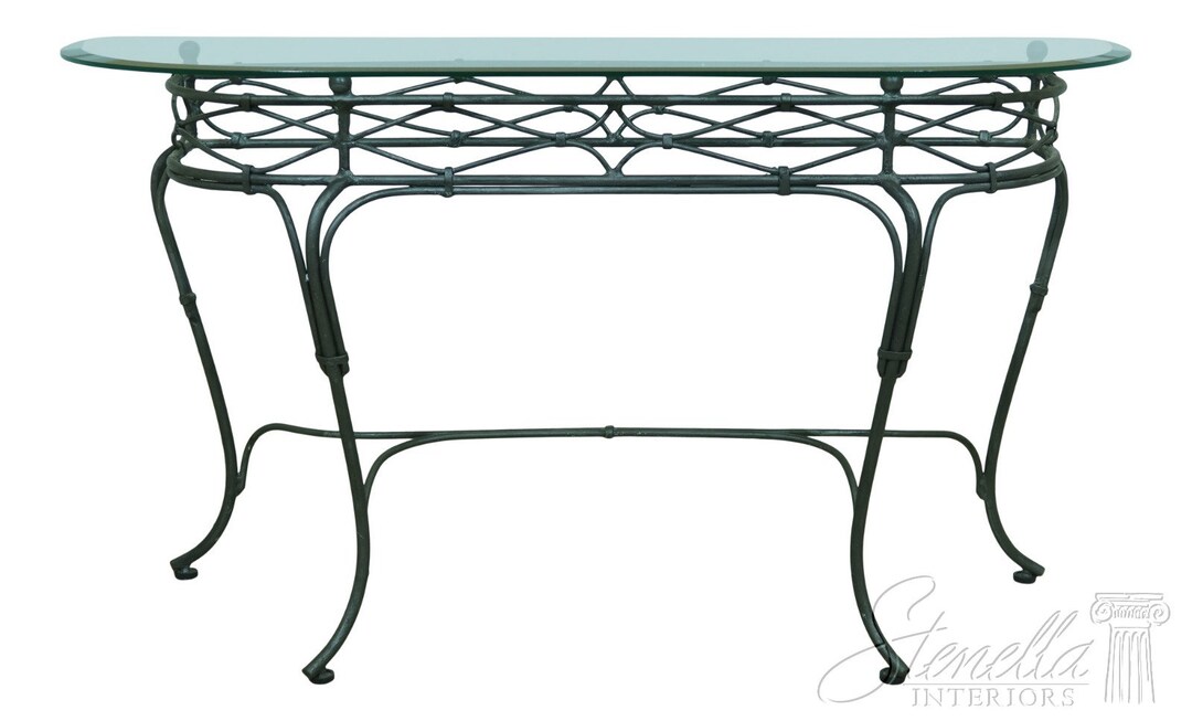 33359EC: Iron Base Glass Top Console Sofa Table - Etsy