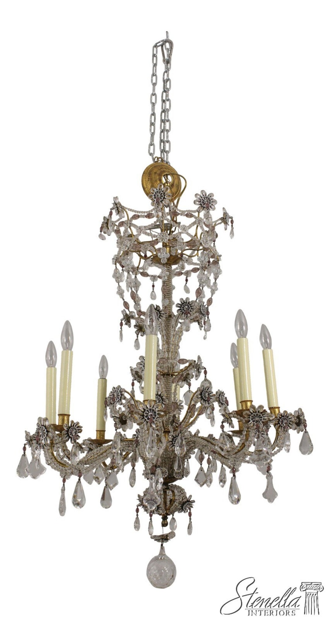 F59522EC: Hollywood Regency Crystal Chandelier W. Color - Etsy