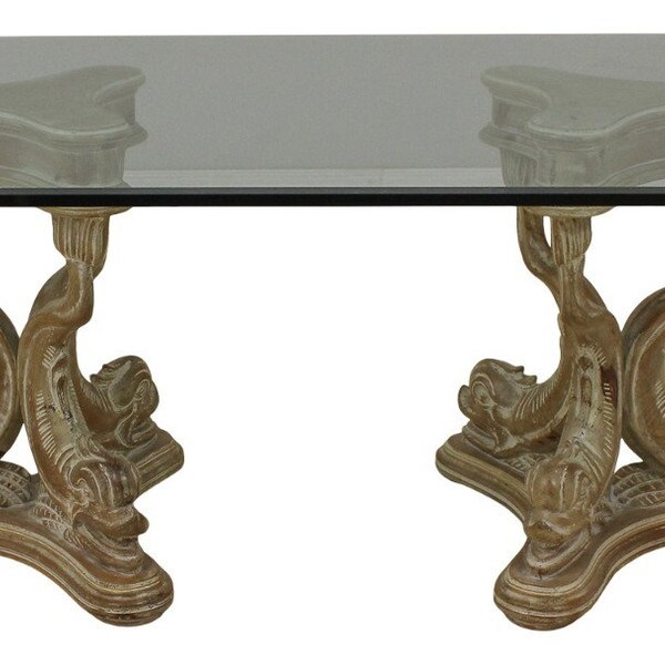 Glass Top Dolphin Table - Etsy