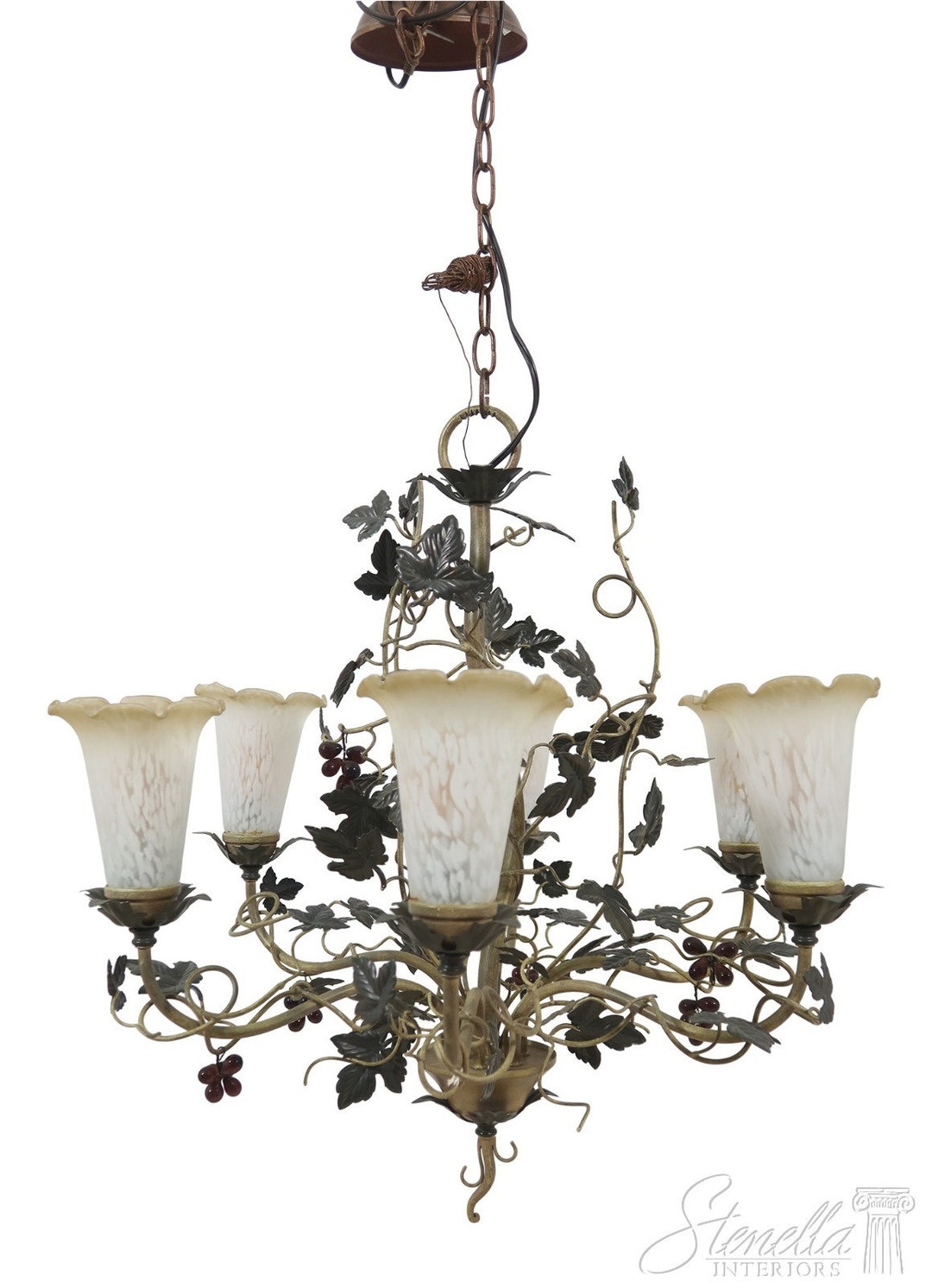 F55568EC: Grapevine Design 6 Light Toleware Chandelier - Etsy