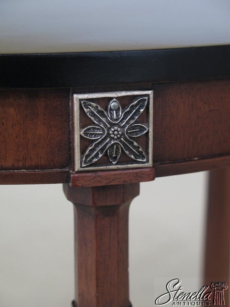 46191EC: DREXEL Round Neoclassical Side Table W. Brass Feet - Etsy