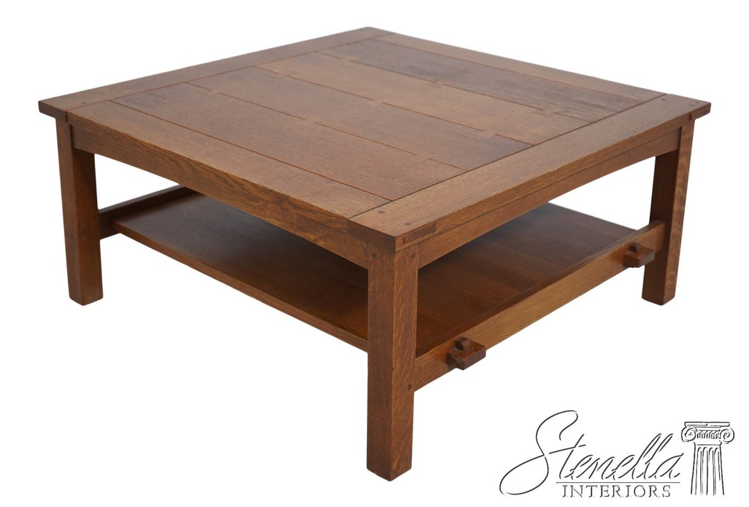 62948EC: STICKLEY Square Mission Oak Arts & Crafts Coffee Table - Etsy