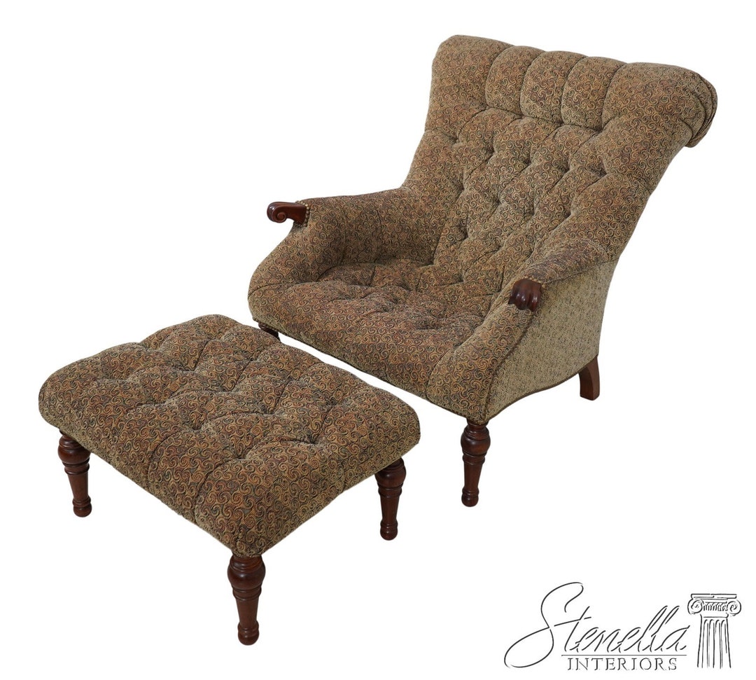 61385EC: STICKLEY Tufted Upholstered Leopold Chair & Ottoman - Etsy