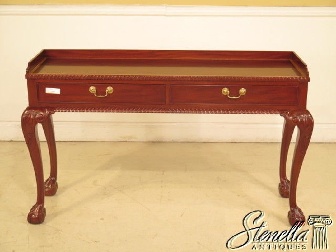 23644: Chippendale Style Claw Foot Mahogany 2 Drawer Console Table - Etsy