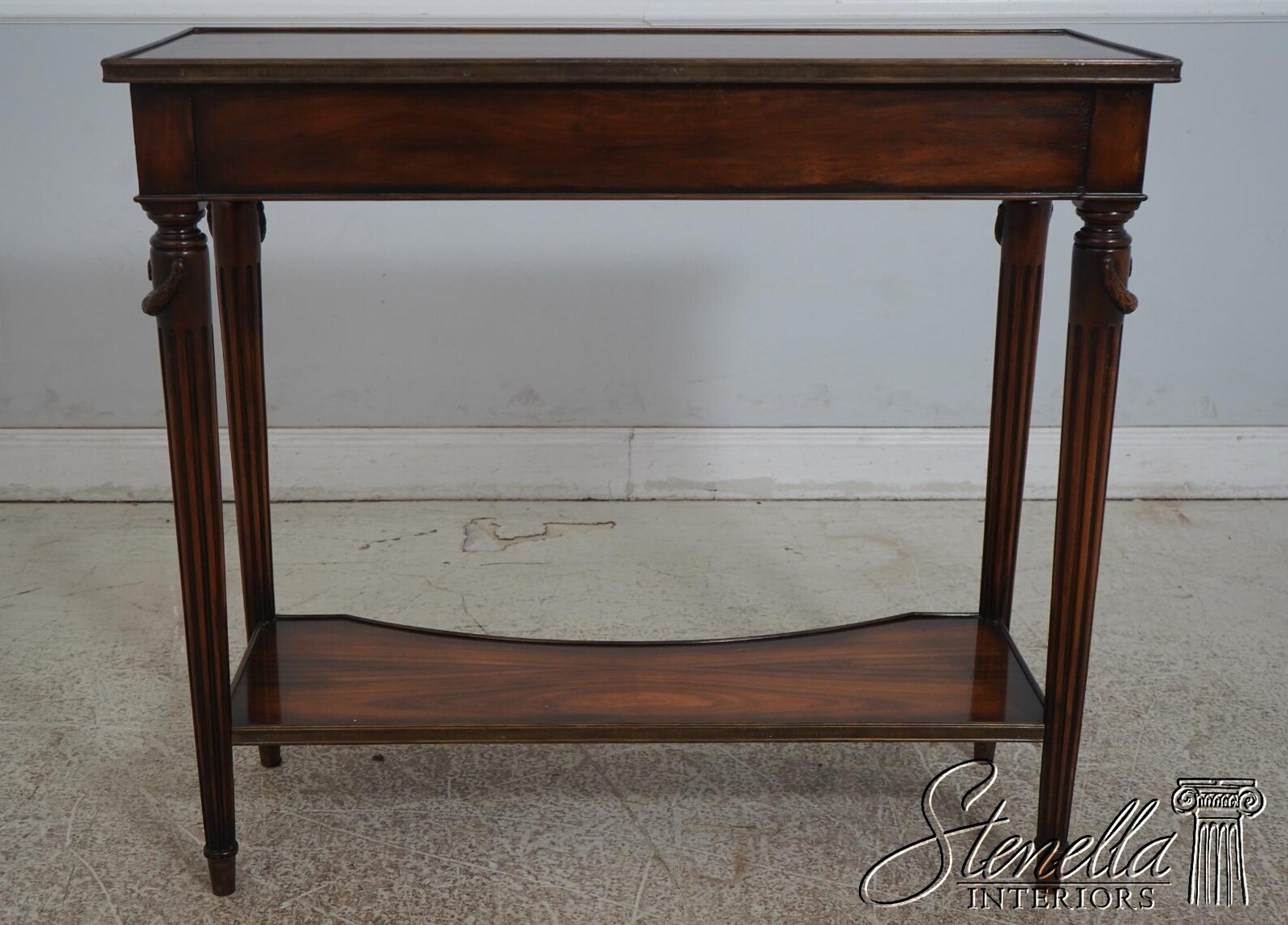 68612: THEODORE ALEXANDER French Louis Style Bronze Trim Console Table ...