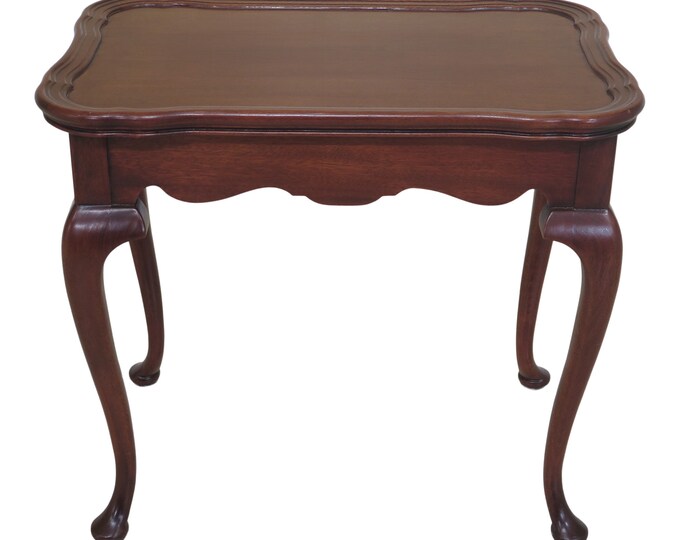 F48861EC: Queen Anne Mahogany Tea Table W. Pull Out Slides - Etsy