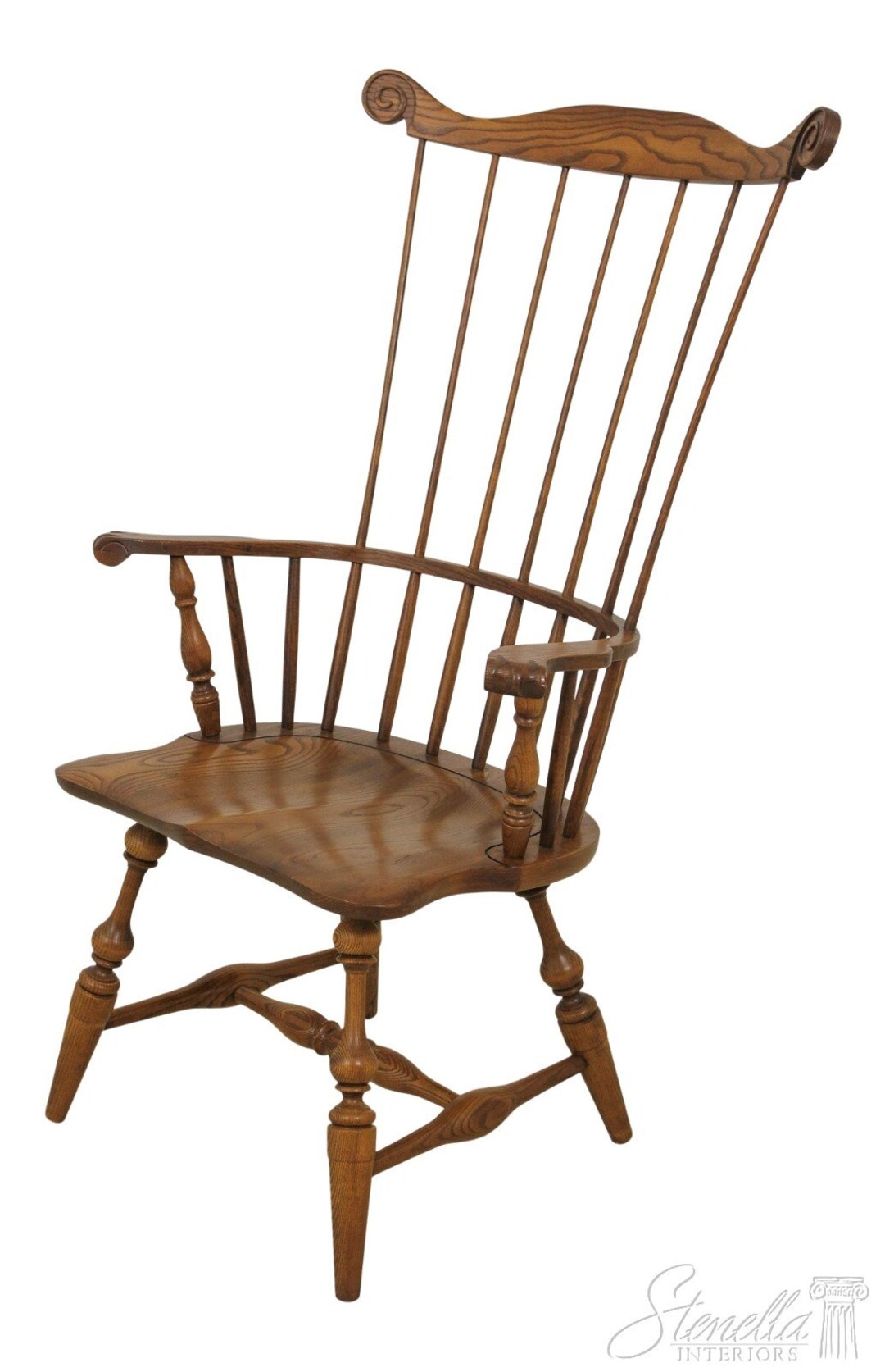 59033EC: HITCHCOCK Oak High Back Windsor Armchair - Etsy