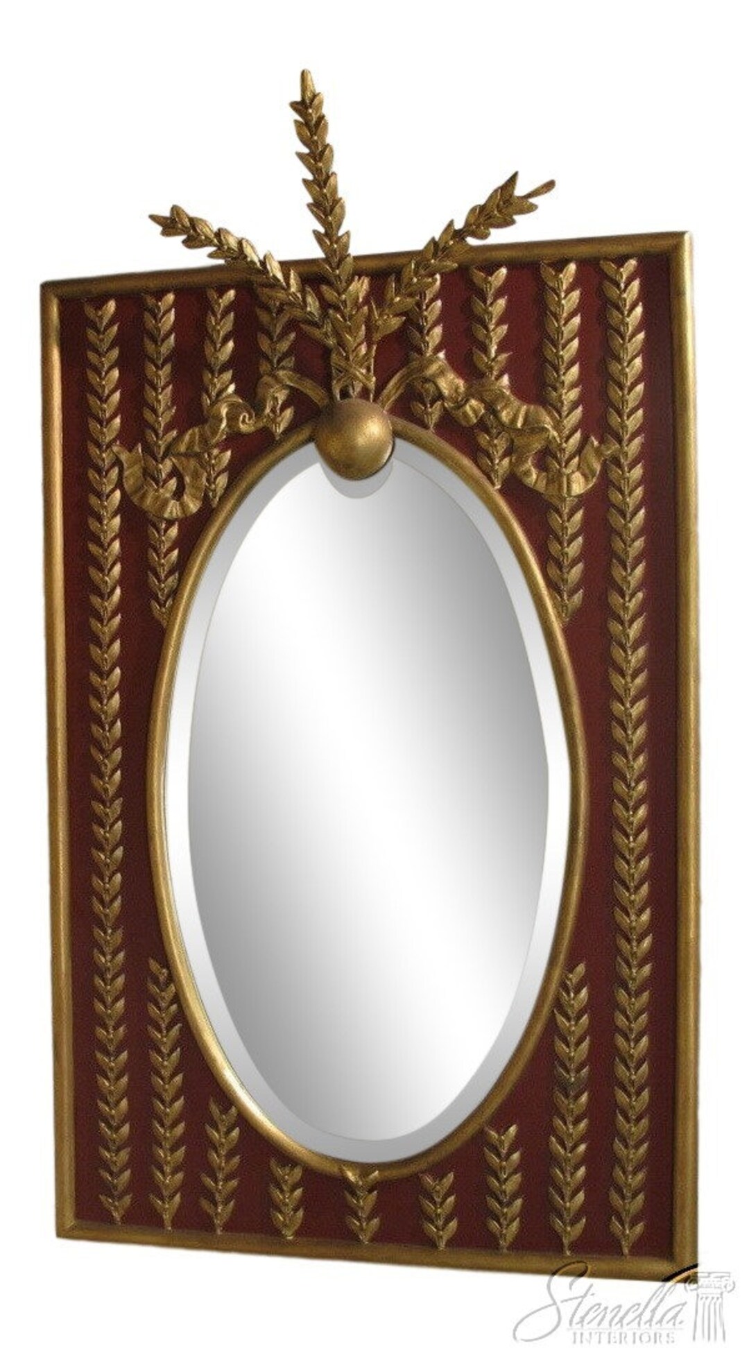 17168: FRIEDMAN BROTHERS #8004 Laurel Plume Red & Gold Framed Mirror - Etsy