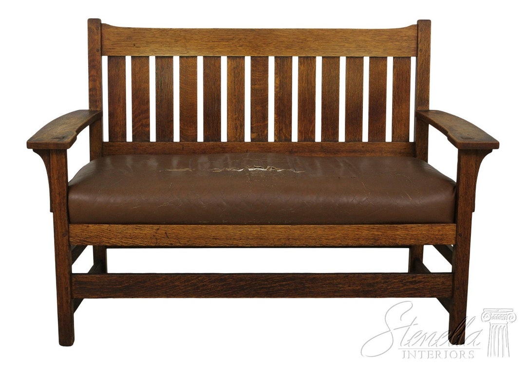 F56918EC: Antique STICKLEY Attributed Mission Oak Settee Bench - Etsy