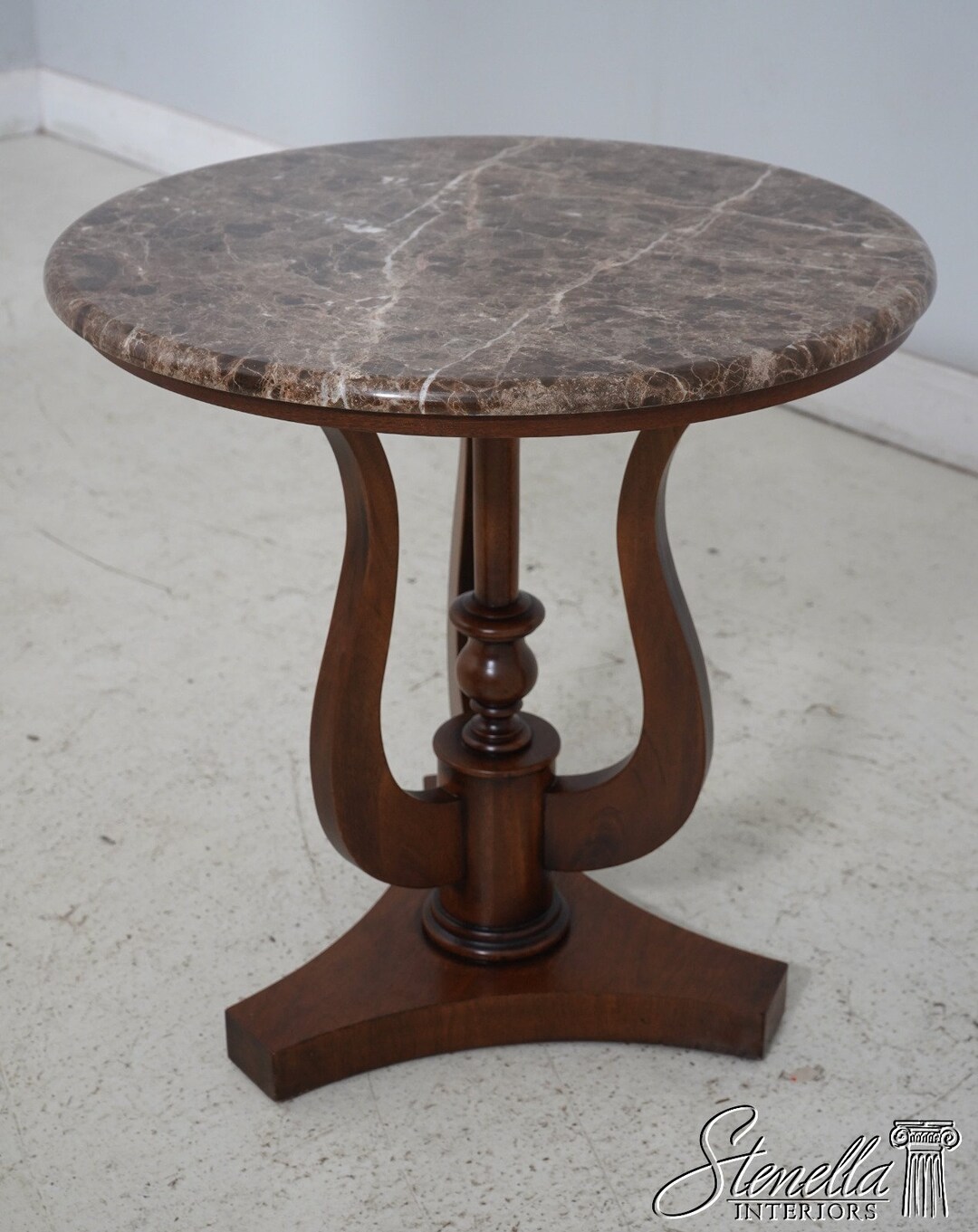 L62963EC: Round Regency Style Marble Top Lamp Table - Etsy