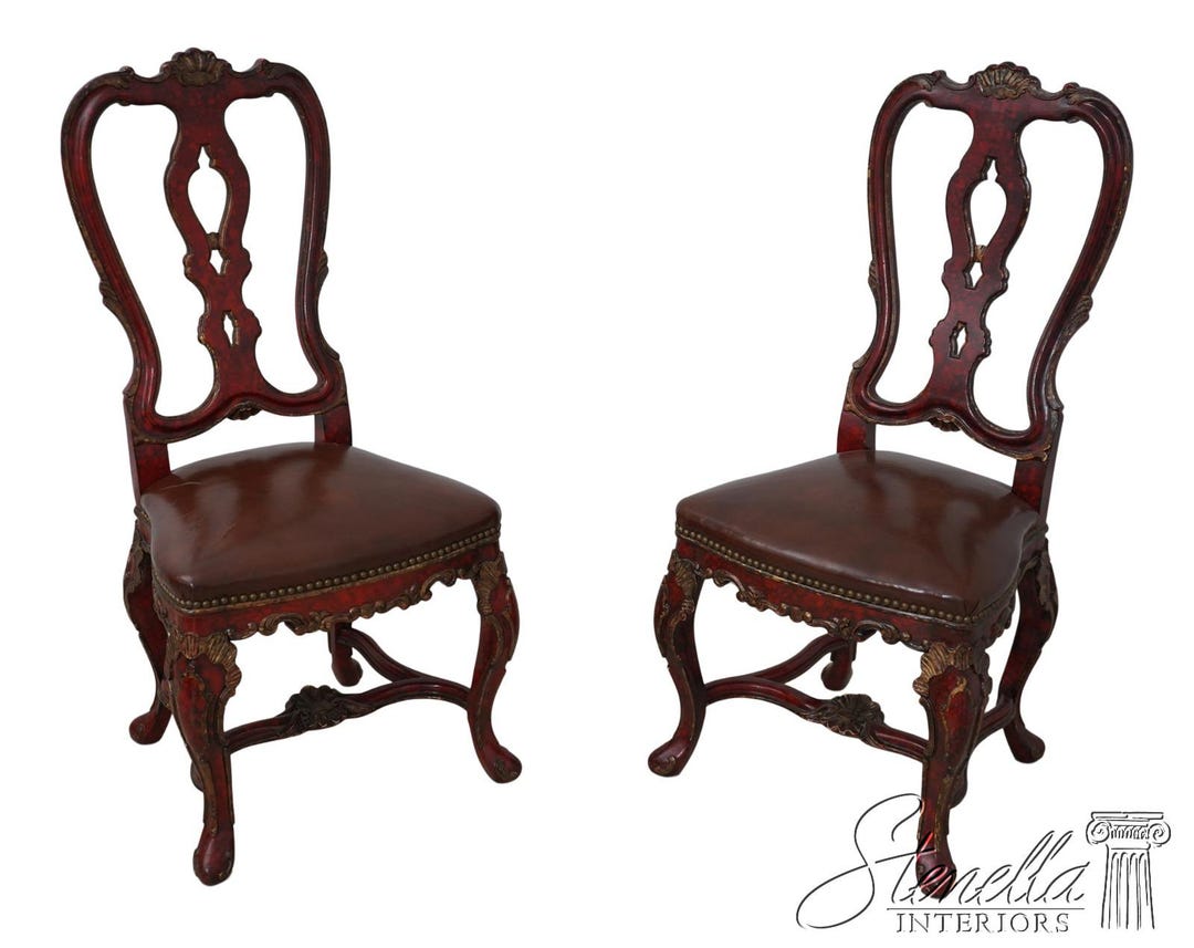 66580EC: Pair Vintage Flemish Baroque Painted Side Chairs - Etsy