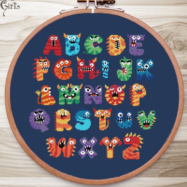Monster Cross Stitch - Etsy