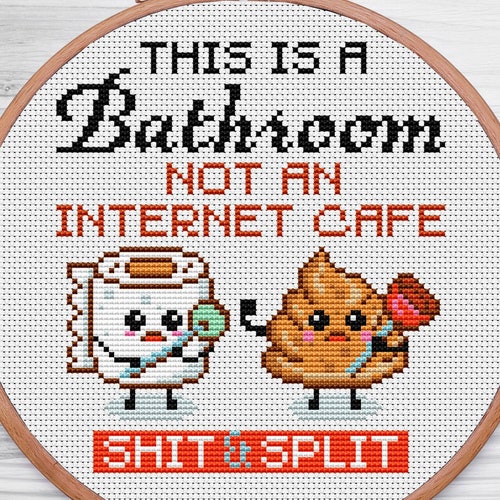 Shit & Split Cross Stitch Pattern Poop Cross Stitch Pattern - Etsy