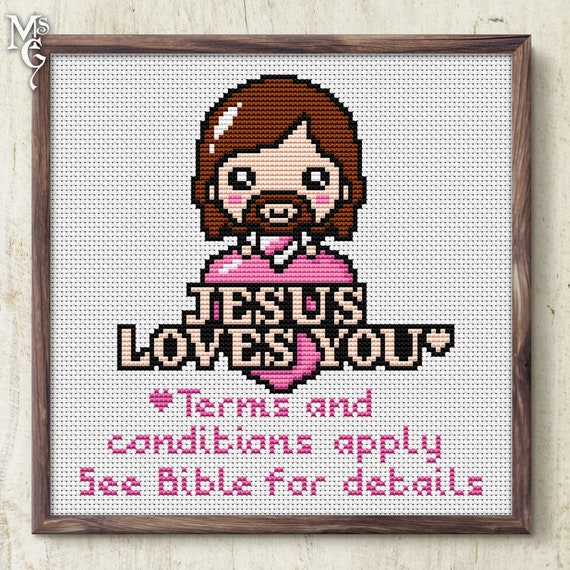 Weird Jesus Cross Stitch