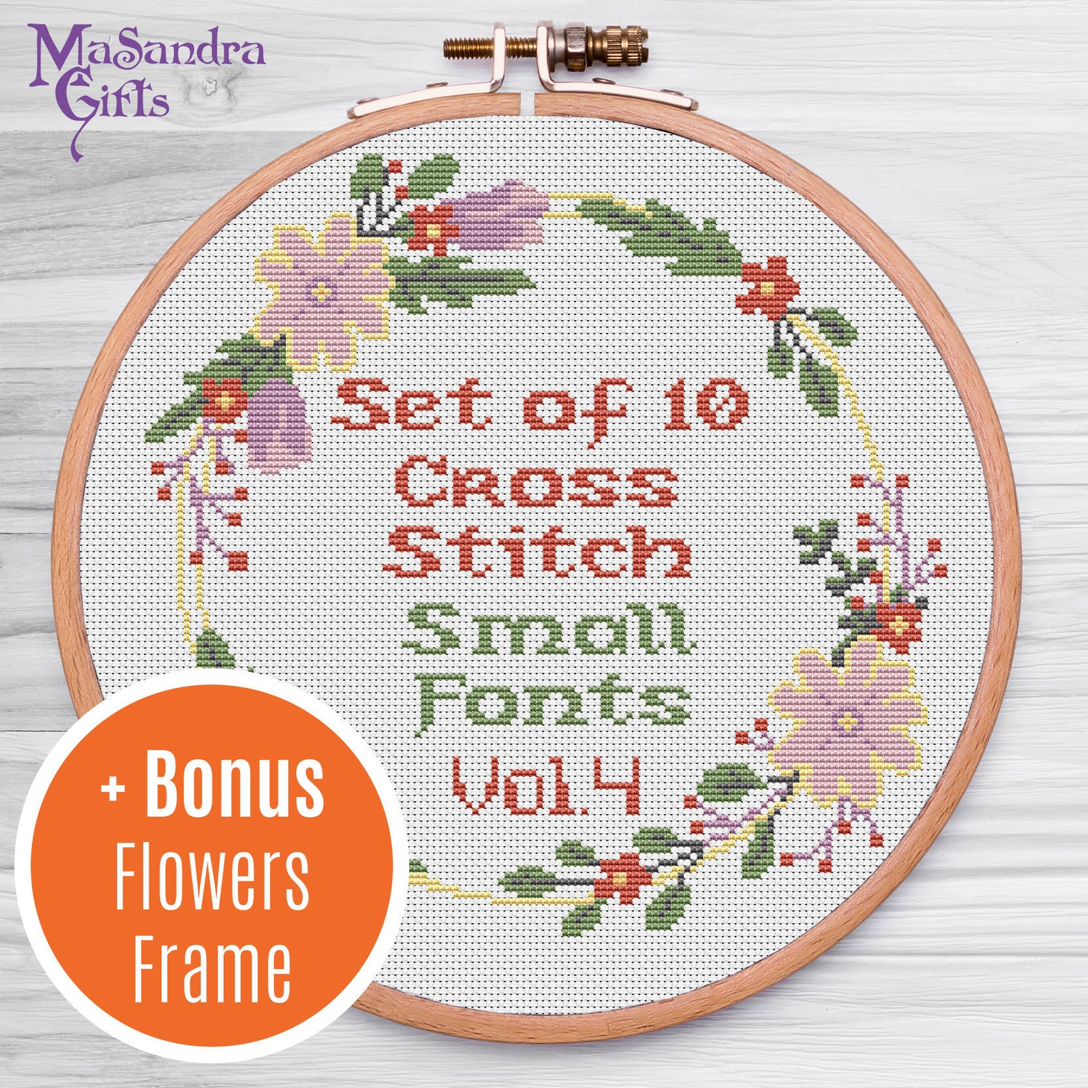 Set of 10 SMALL Cross Stitch Fonts Pattern Bonus. Vol. 4 | Etsy