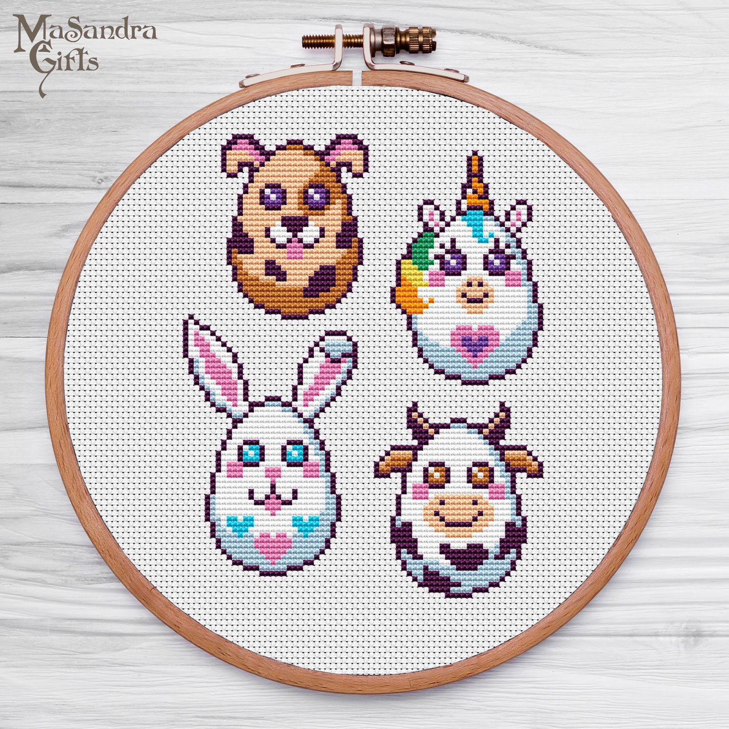 Easter Eggs Stitch Pattern Funny Animals Cross Stitch Pattern | Etsy