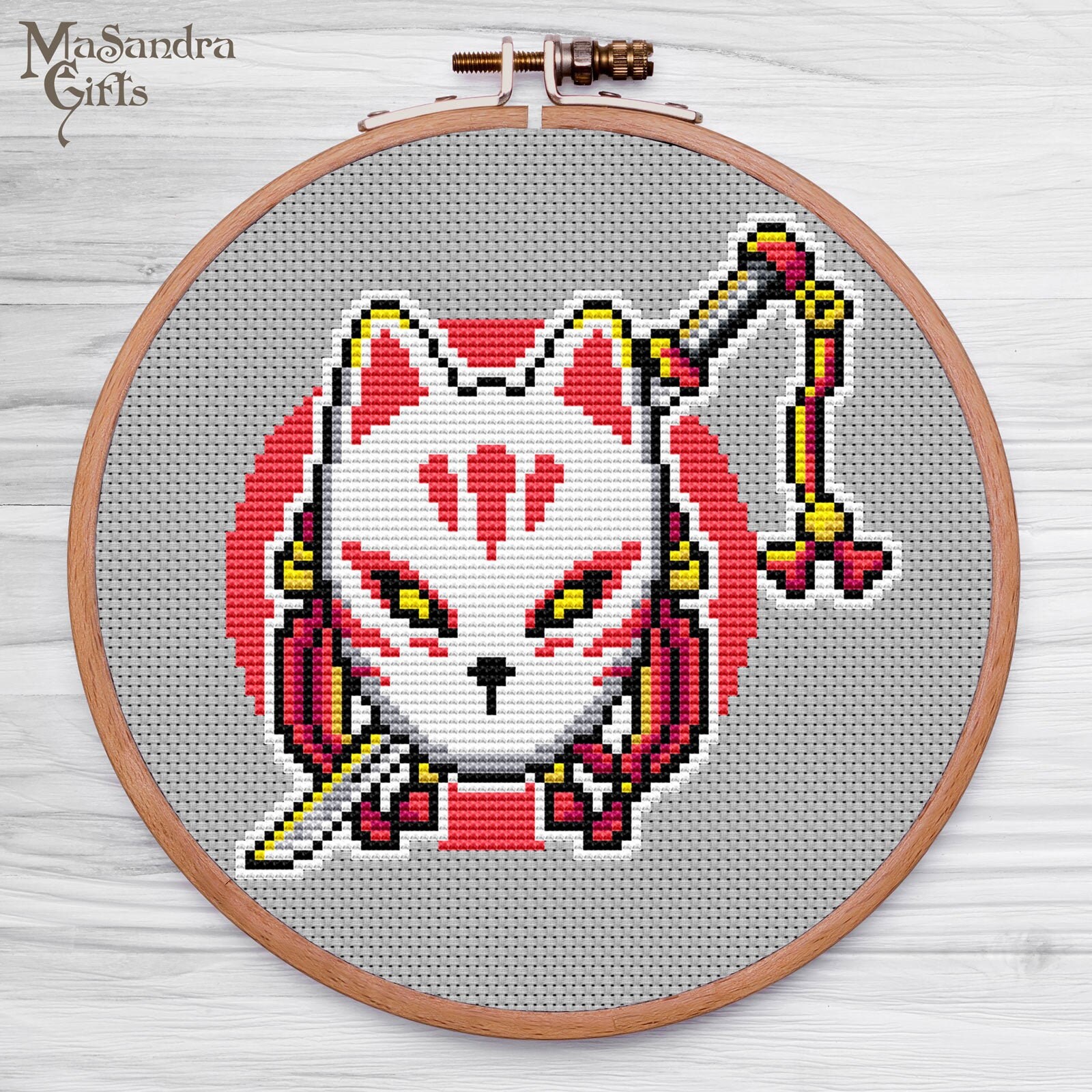 Kitsune With Sword Cross Stitch Pattern Anime Cross Stitch - Etsy