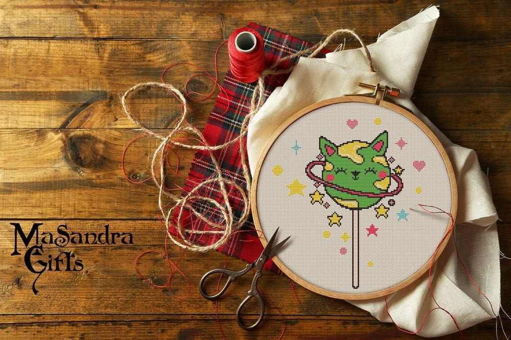 Lolly Pop Cat Cross Stitch Pattern PDF Cross Stitch Pattern | Etsy