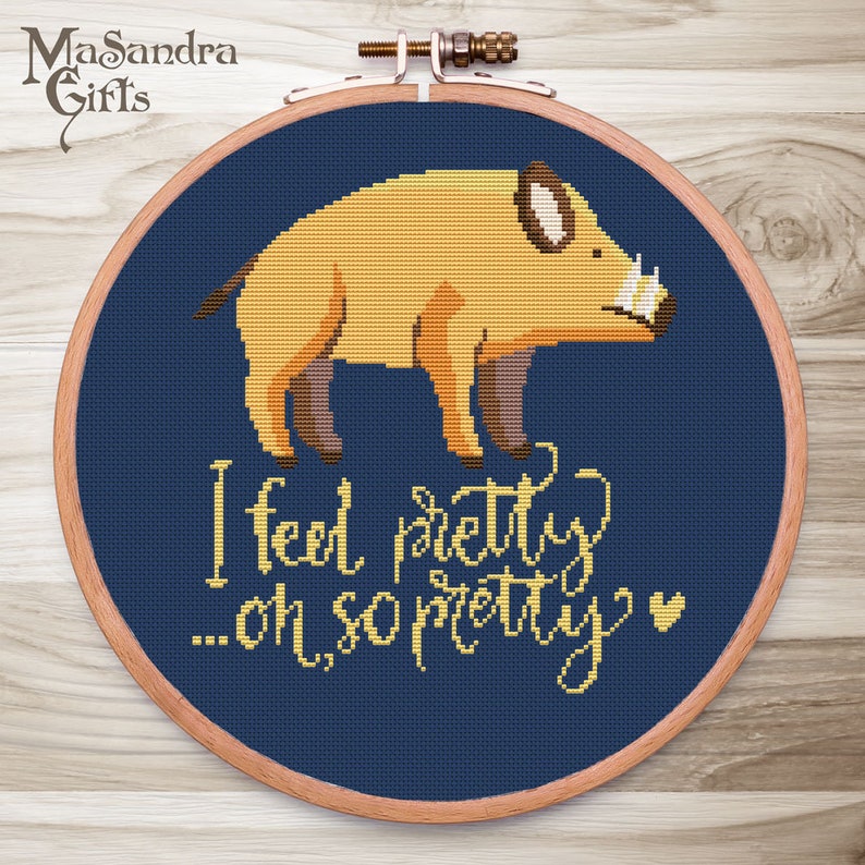 I Feel Pretty Quote Cross Stitch Pattern Boar Cross Stitch - Etsy