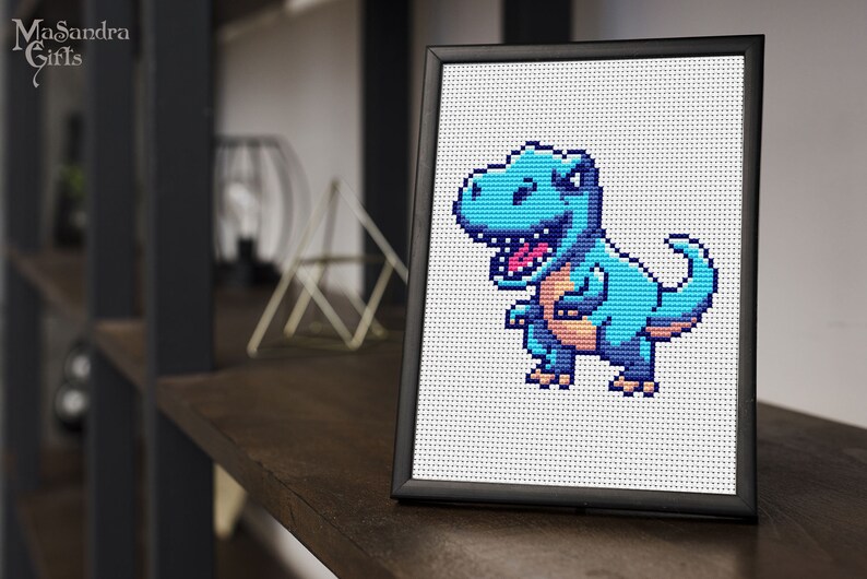 Dino Cross Stitch Pattern, T-rex Cross Stitch Pattern - Etsy