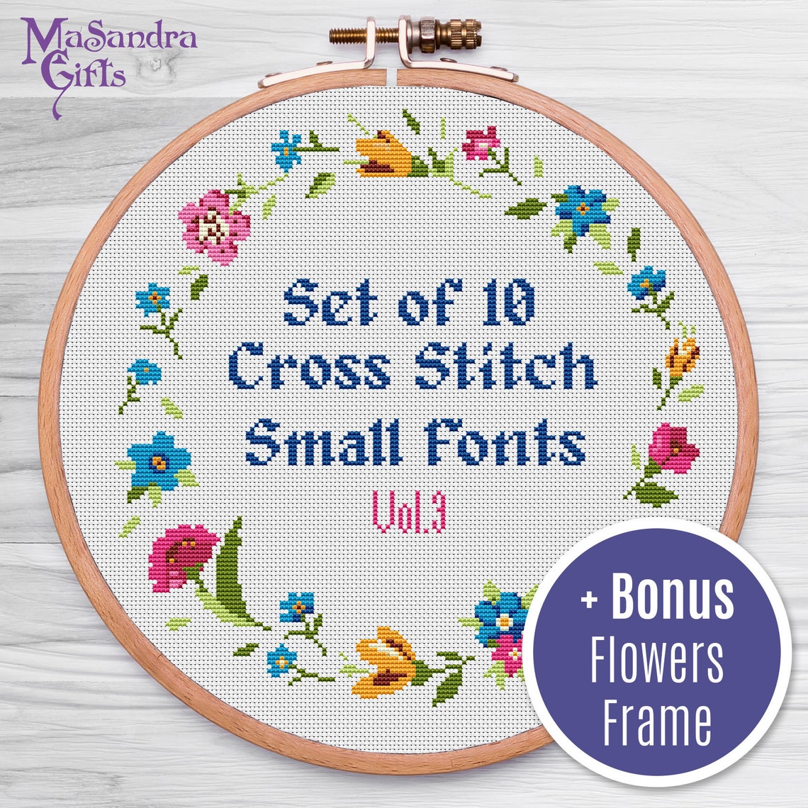 Set of 10 SMALL Cross Stitch Fonts Pattern Bonus. Vol.3 - Etsy