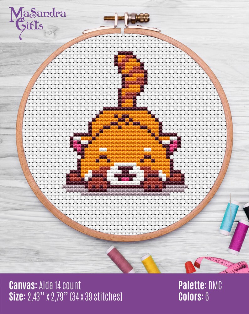 Red Panda Cross Stitch Pattern Mini Cross Stitch Pattern - Etsy