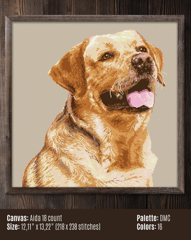 Golden Labrador Cross Stitch Pattern PDF Cross Stitch - Etsy