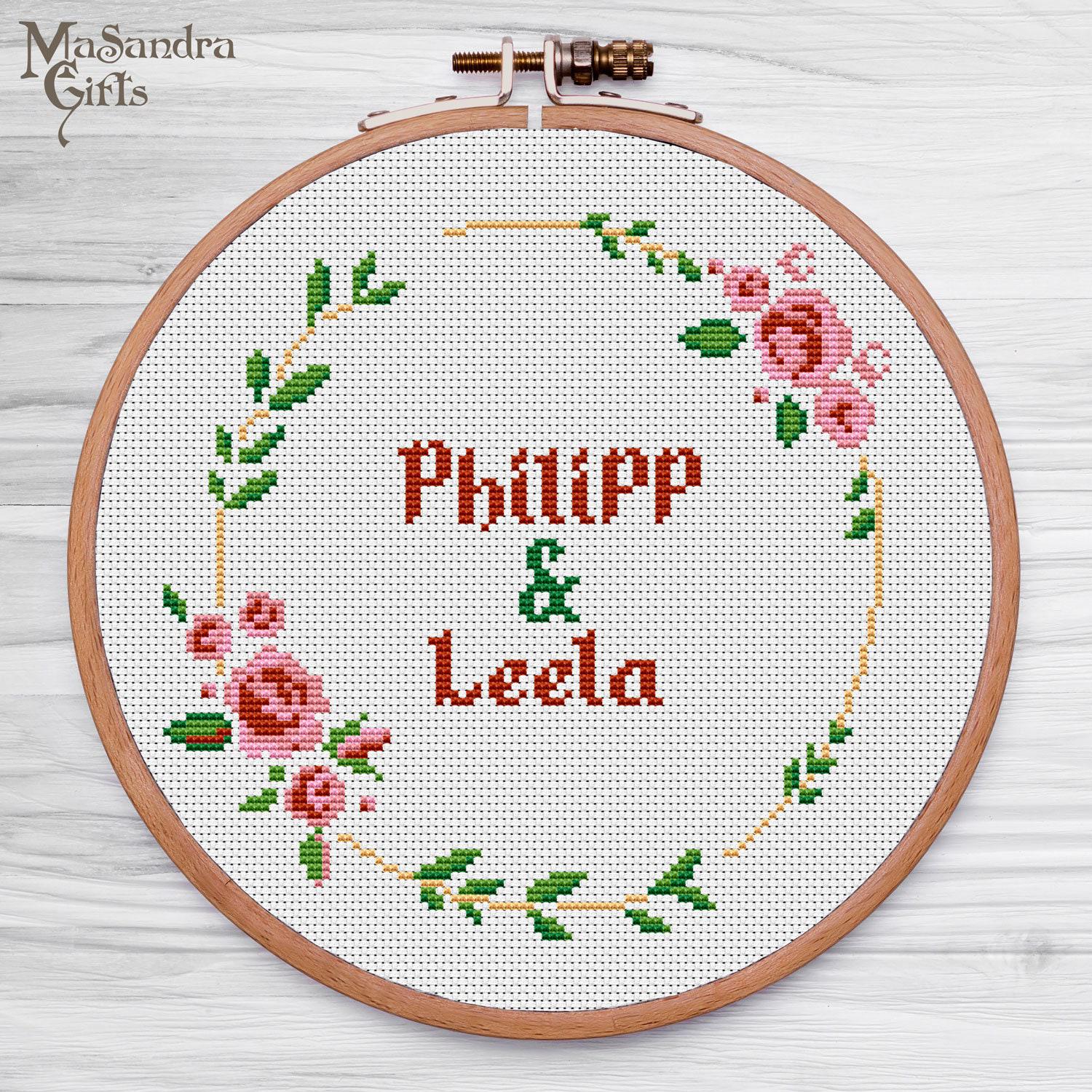 Floral Frame Cross Stitch Pattern: Beginner Border Design (PDF Pattern ...